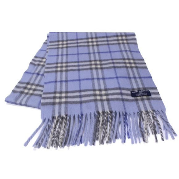 Burberry | Bags | Burberry Nova Check Muffler Cashmere Light Blue ...